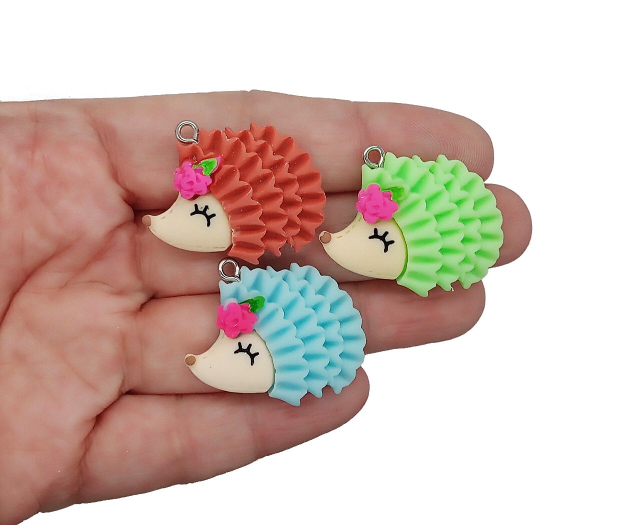 Cute Hedgehog Charms, Cute Animal Pendants, 4 pieces, Adorabilities ...