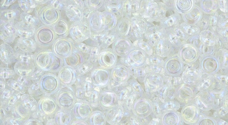 Toho Demi Round 8/0 Seed Bead, Transparent-Rainbow Crystal, TN-08-161 ...