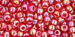 Toho 8/0 Round Japanese Seed Bead, TR8-165C, Transparent AB Ruby, 17 ...