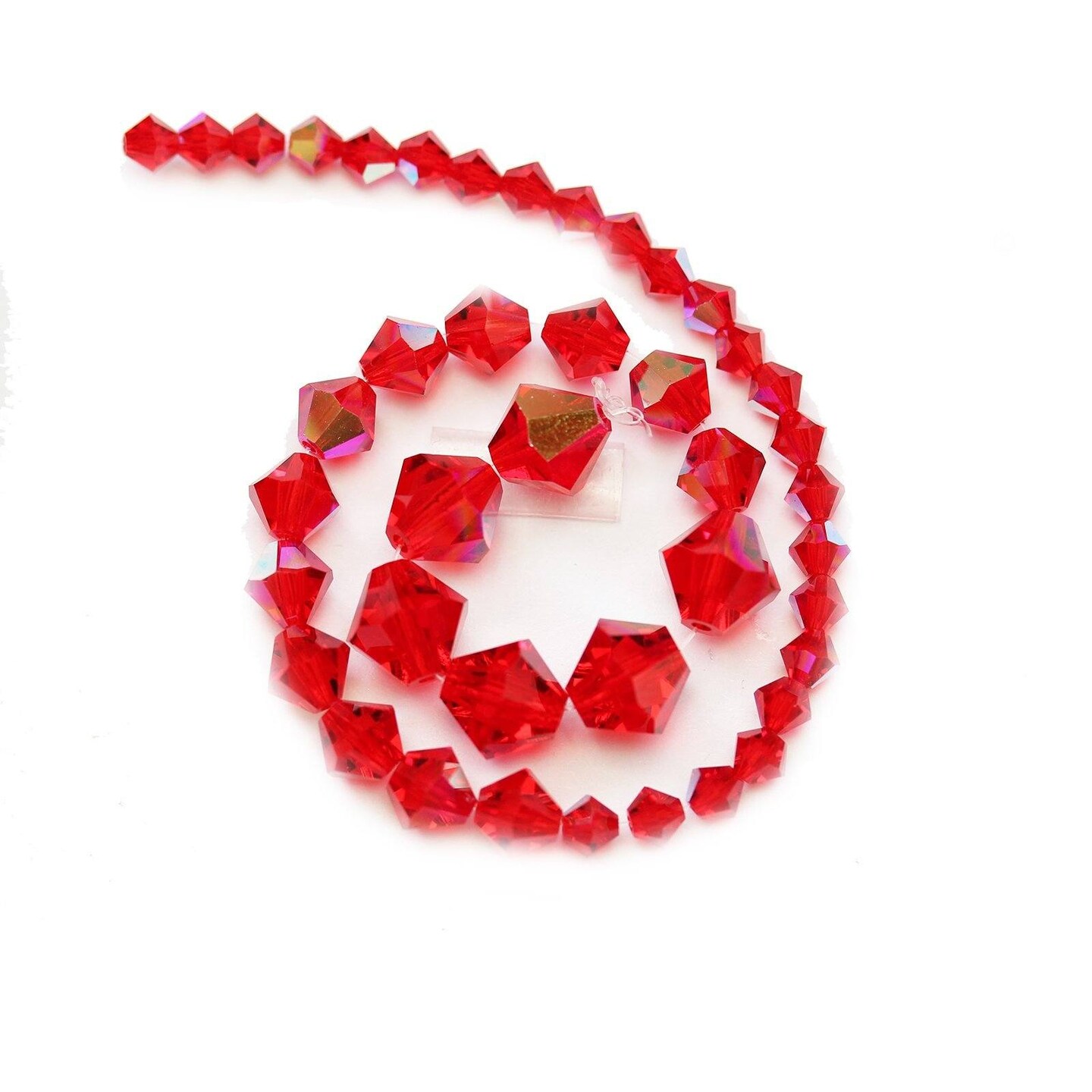 Multi-pack - Preciosa Bicone Light Siam AB Beads (sizes 4mm, 6mm, 8mm ...