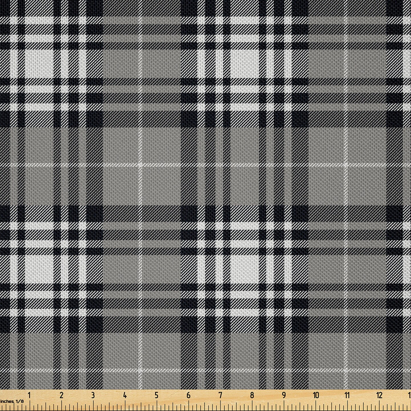 Ambesonne Checkered Fabric by The Yard, Old Fashioned Plaid Tartan in ...