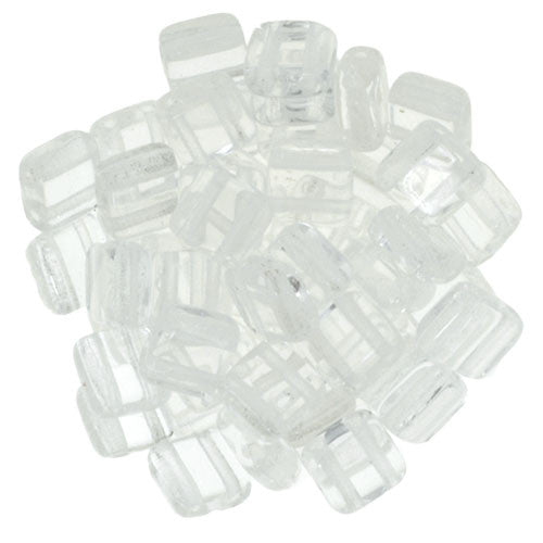 Czechmate 6mm Square Glass Czech Two Hole Tile Bead, Crystal | Michaels