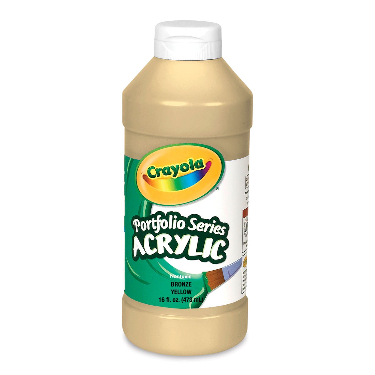 Crayola Portfolio Series Acrylics - Bronze Yellow, 16 oz Bottle, Color ...