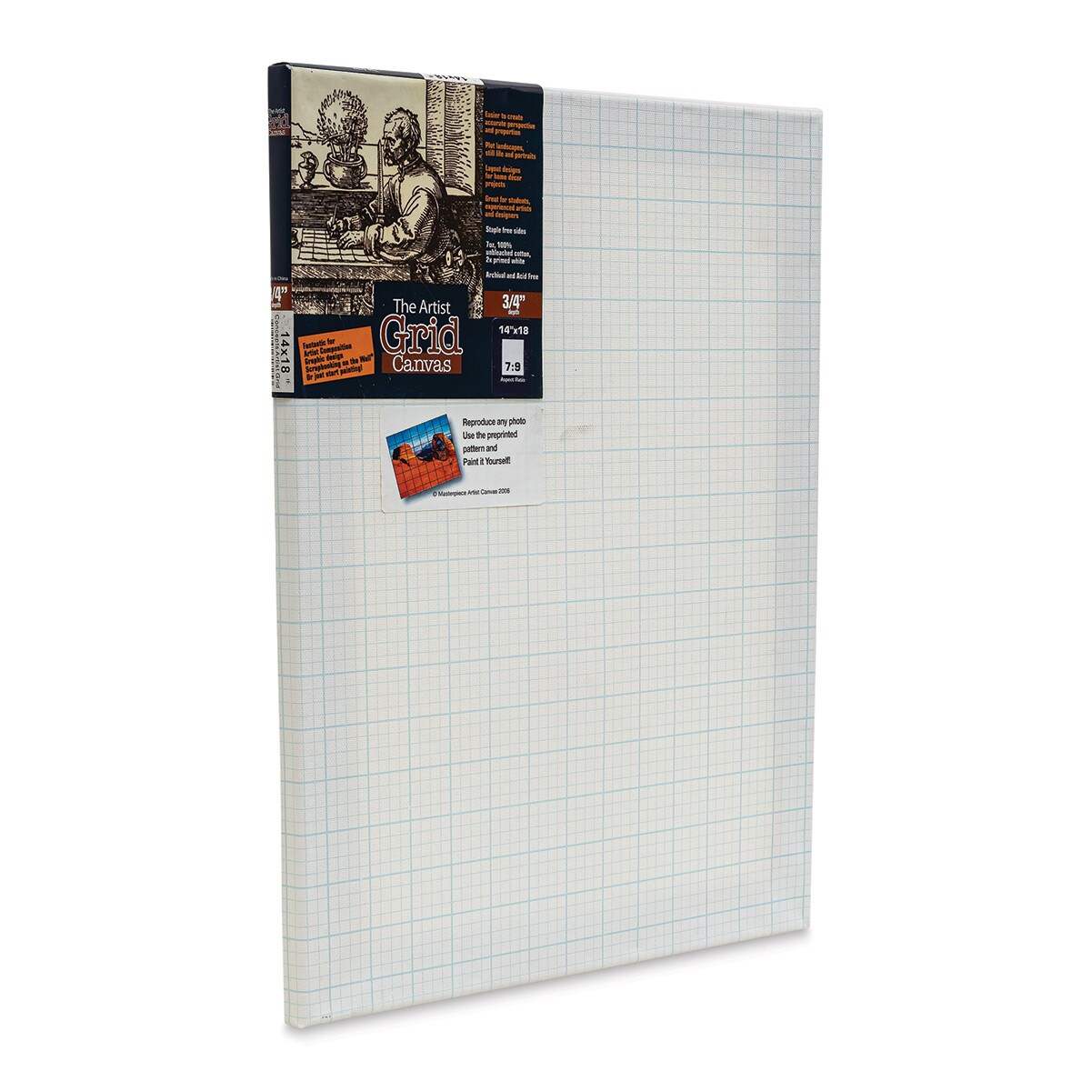 The Artist Grid 3/4" Profile Cotton Canvas - 14" x 18", Artist Grid ...