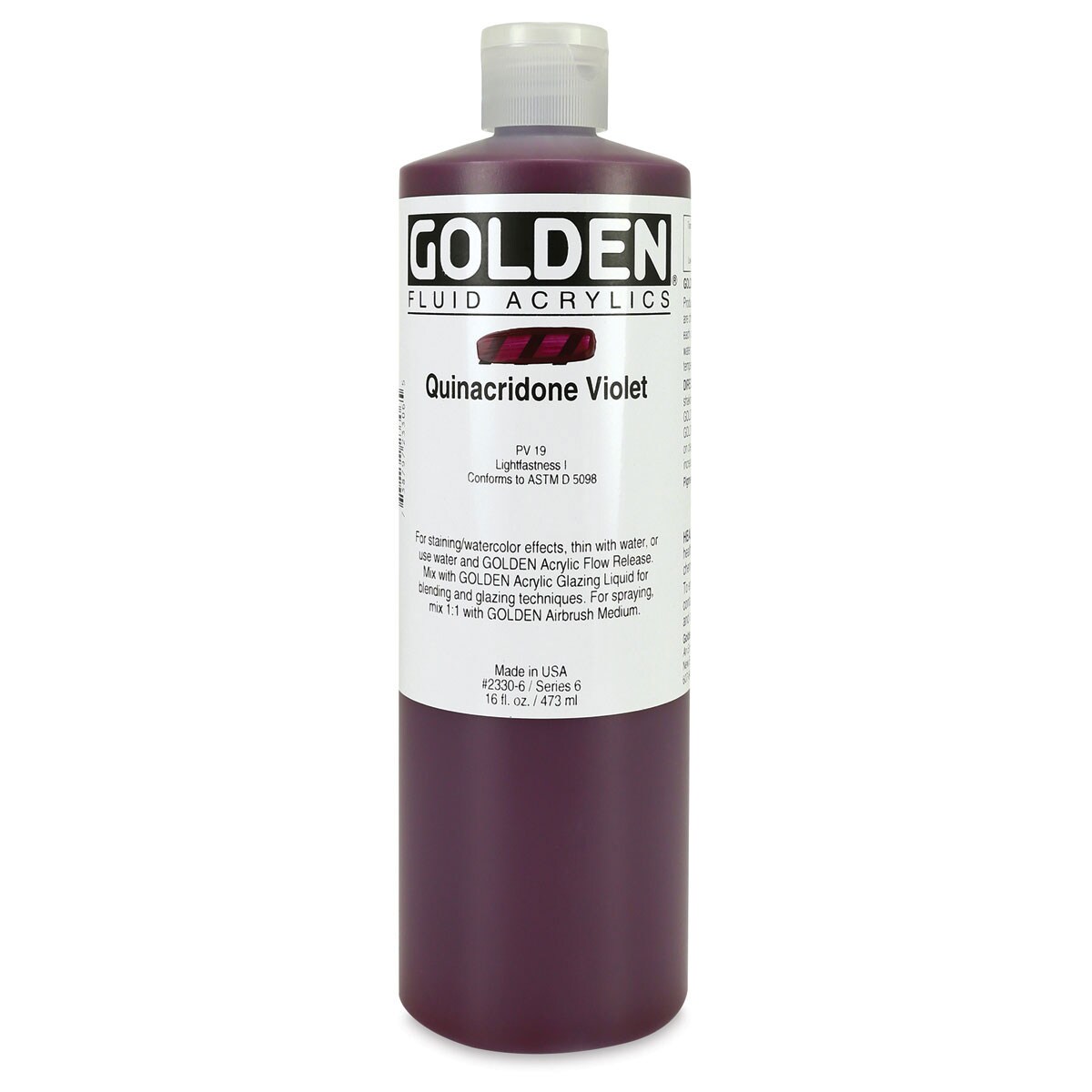 Golden Fluid Acrylics - Quinacridone Violet, 16 oz bottle | Michaels