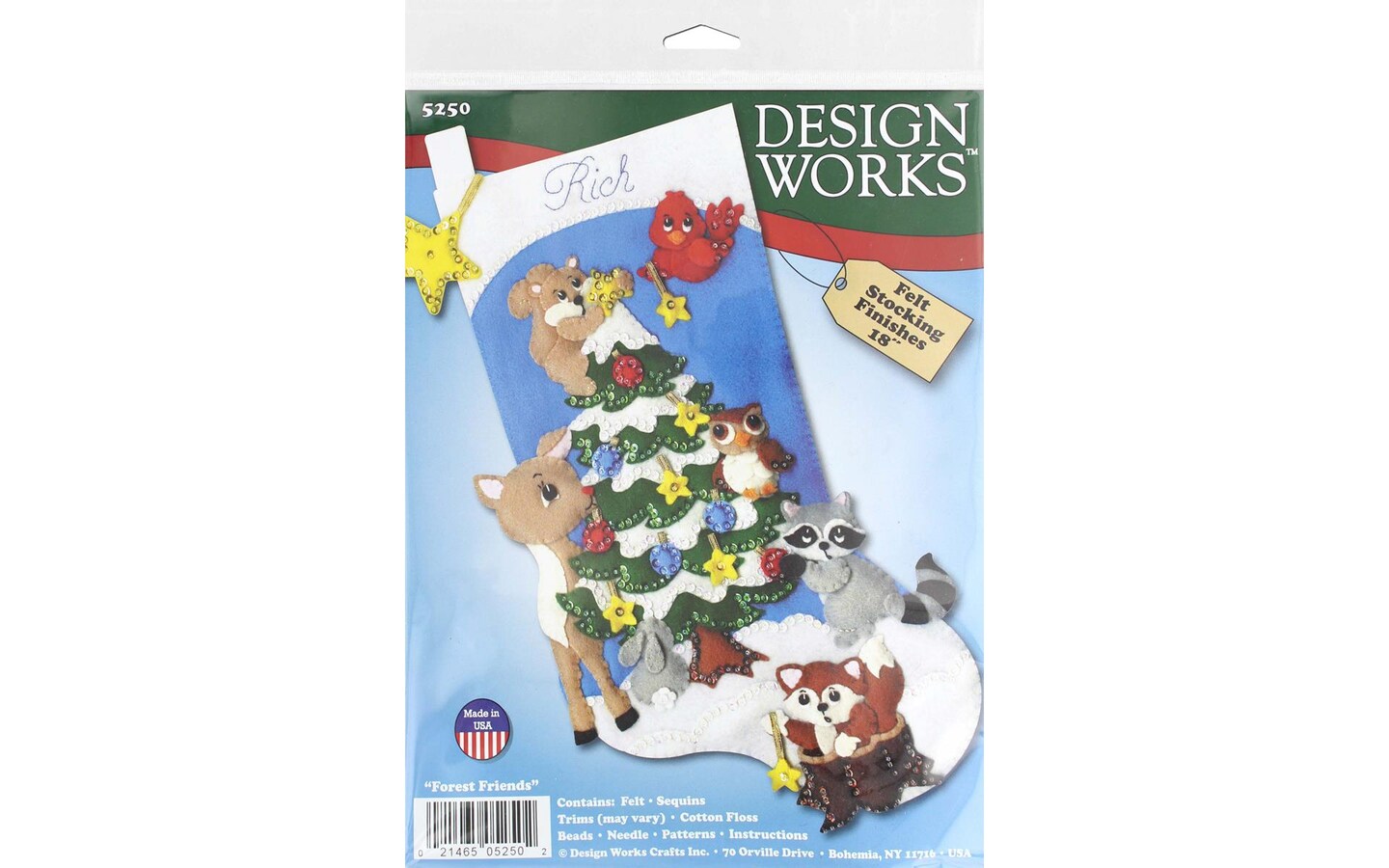 Design Works Kit 18" Felt Stocking Forest Friends | Michaels