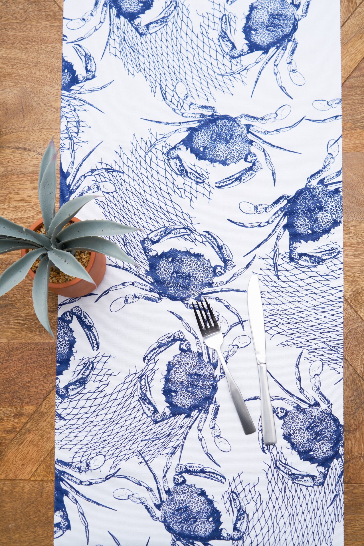 14" x 72" Blue Crab Net Table Runner | Michaels