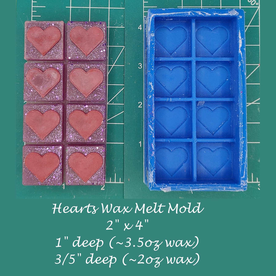 Hearts Wax Melt Snap Bar Silicone Mold | Michaels