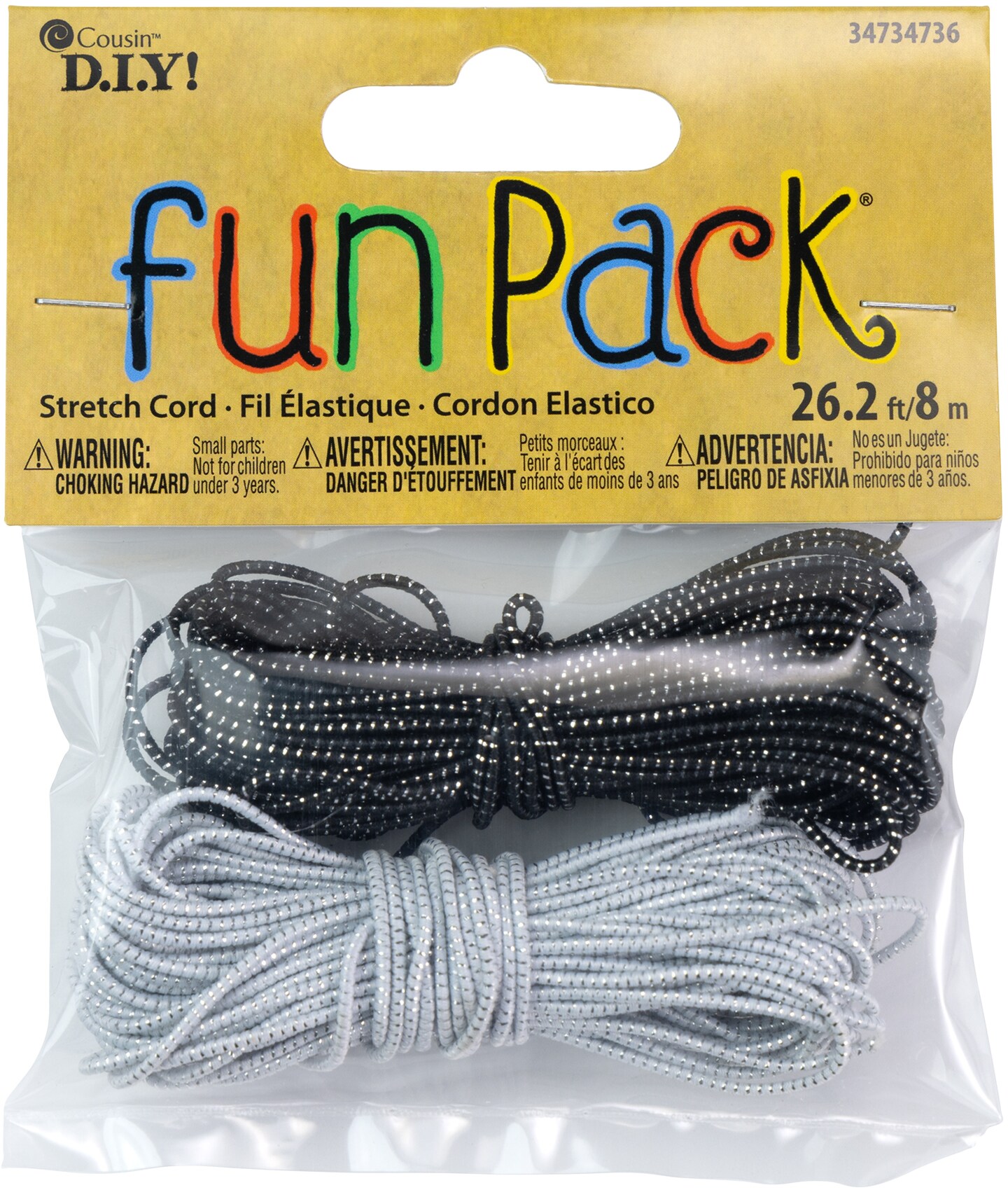 CousinDIY Stretch Cord 26.2ft-Black & White | Michaels