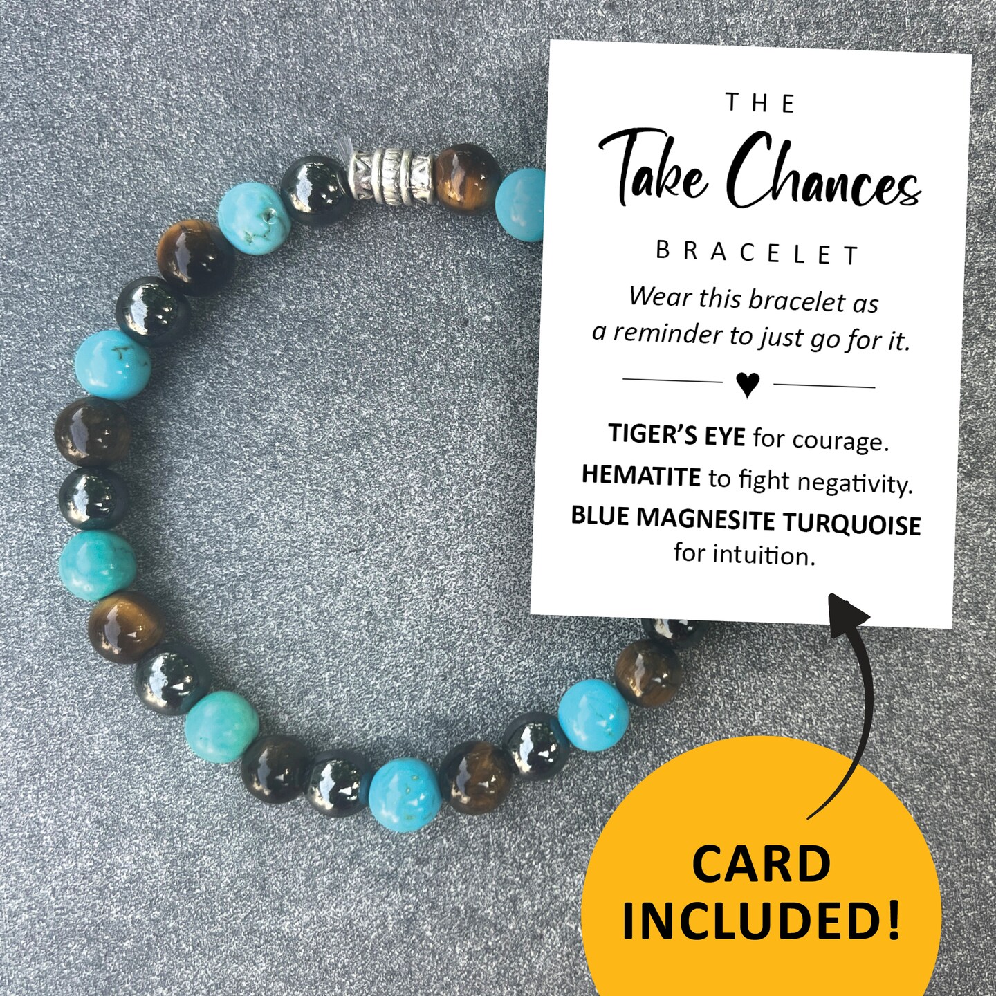 Take Chances bracelet, inspirational gifts, beaded jewelry, natural ...