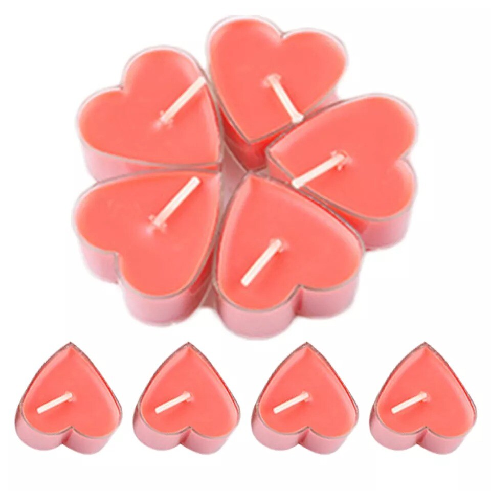 9pcs Heart Tealight Candles, Color: Red | Michaels