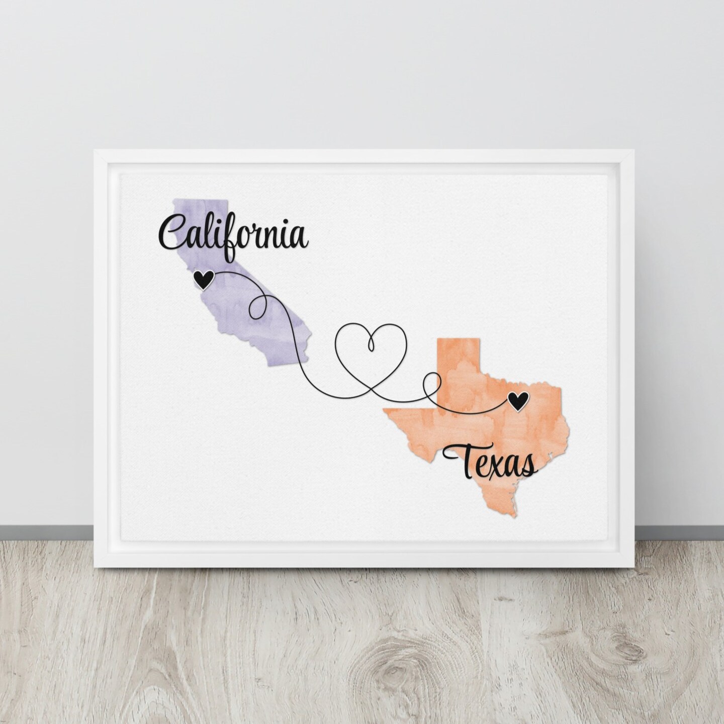 Two State Print, Personalized Moving Gift, Long Distance Friendship ...