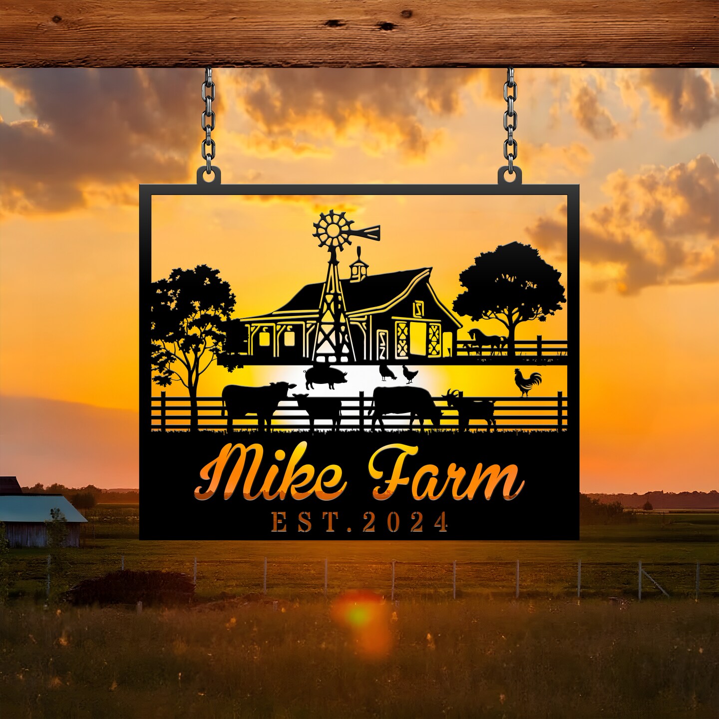 Custom Metal Farm Sign, Cattle Ranch Barn Metal Sign, Metal Farm Signs ...