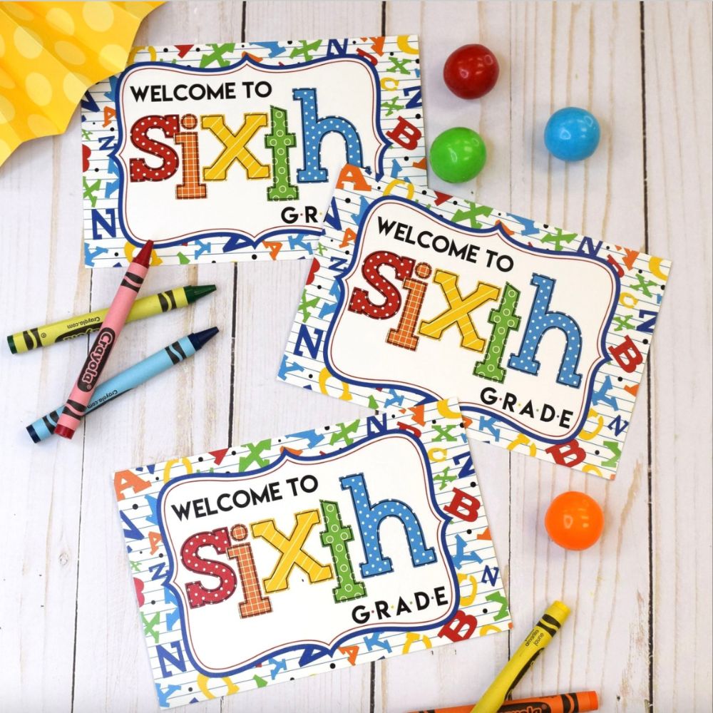 Alphabet Welcome To 6th Grade Back to School Postcards for Teachers ...