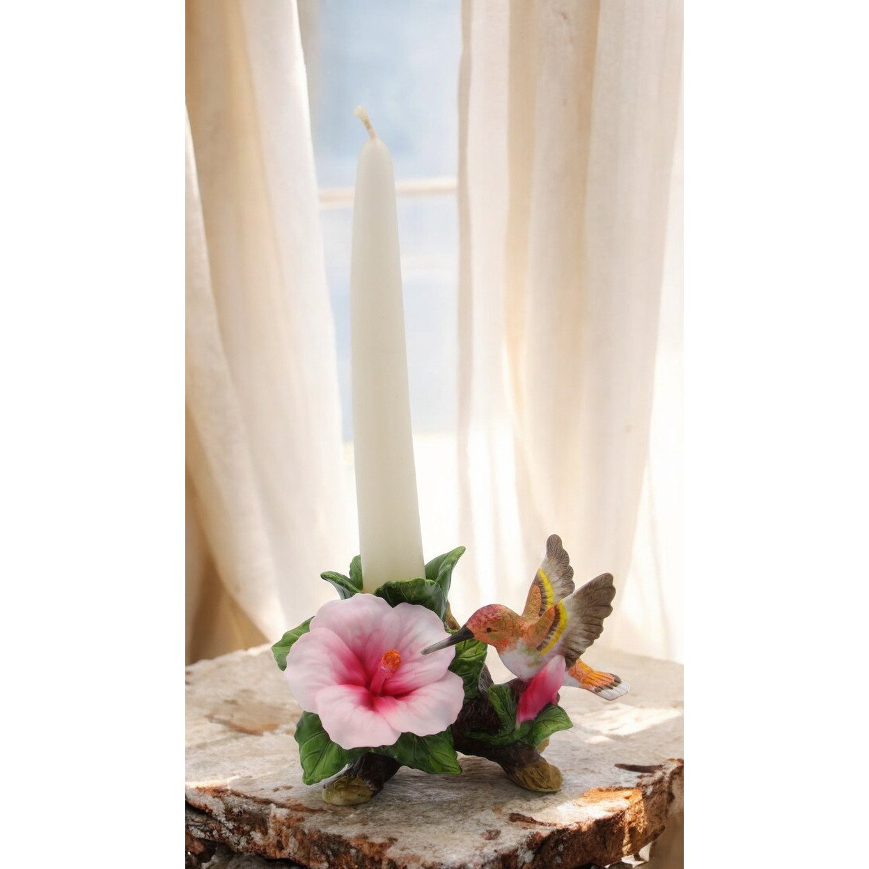 Ceramic Hummingbird Candle Holder Hibiscus Flower 2.75In | Michaels
