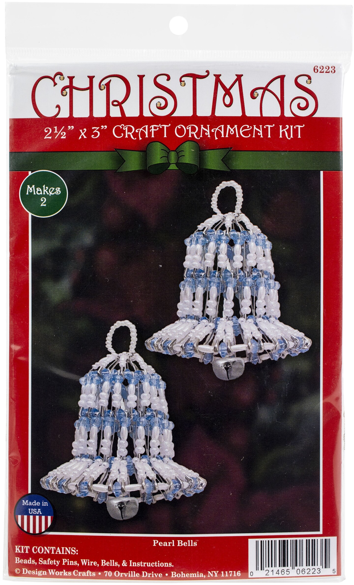 Design Works Beaded Ornament Kit 2.5"x3" Set of 2-Pearl Bell | Michaels