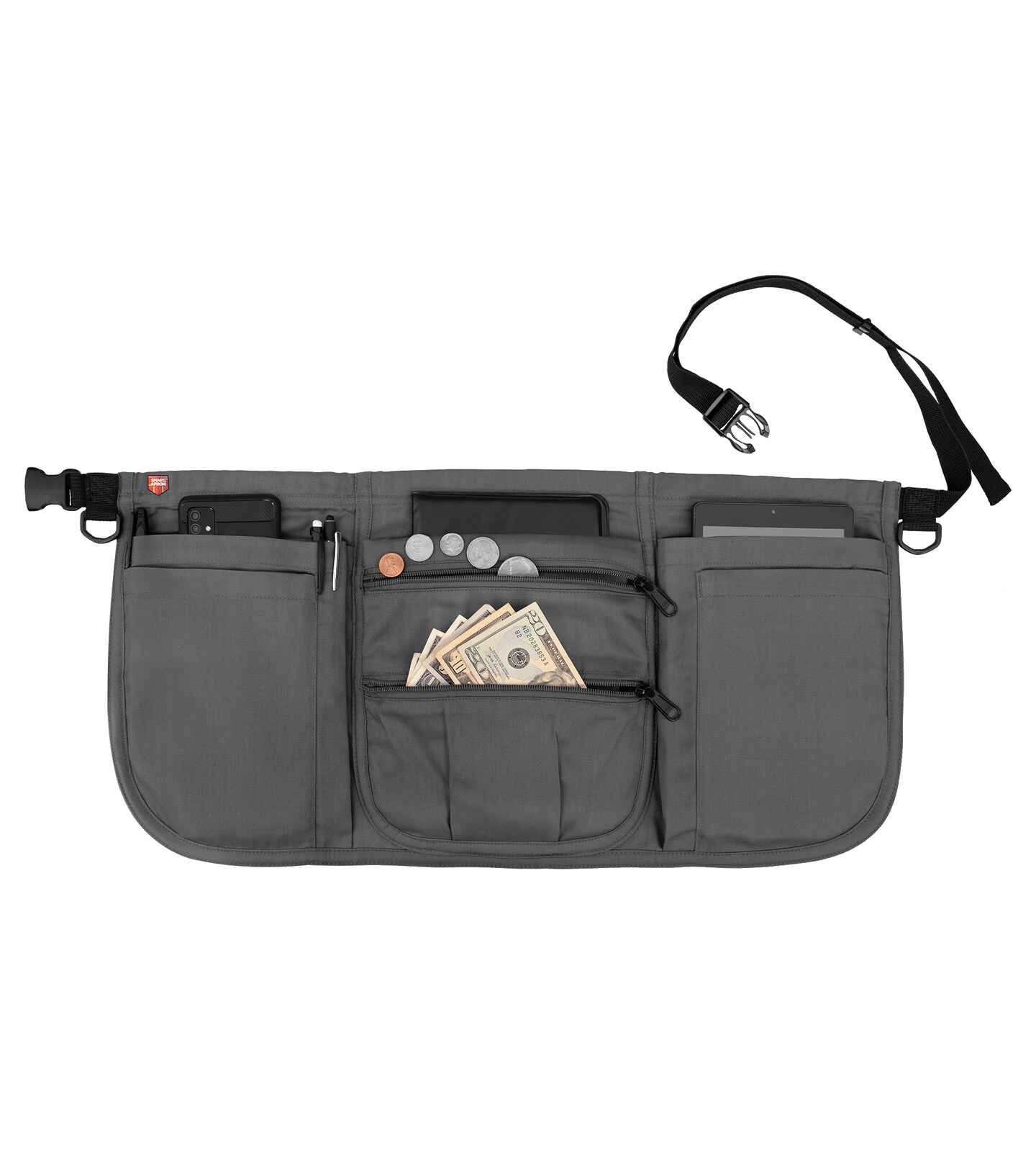 Smart Apron Waist Apron 7 Pockets with Zippers Adjustable Quick Release ...