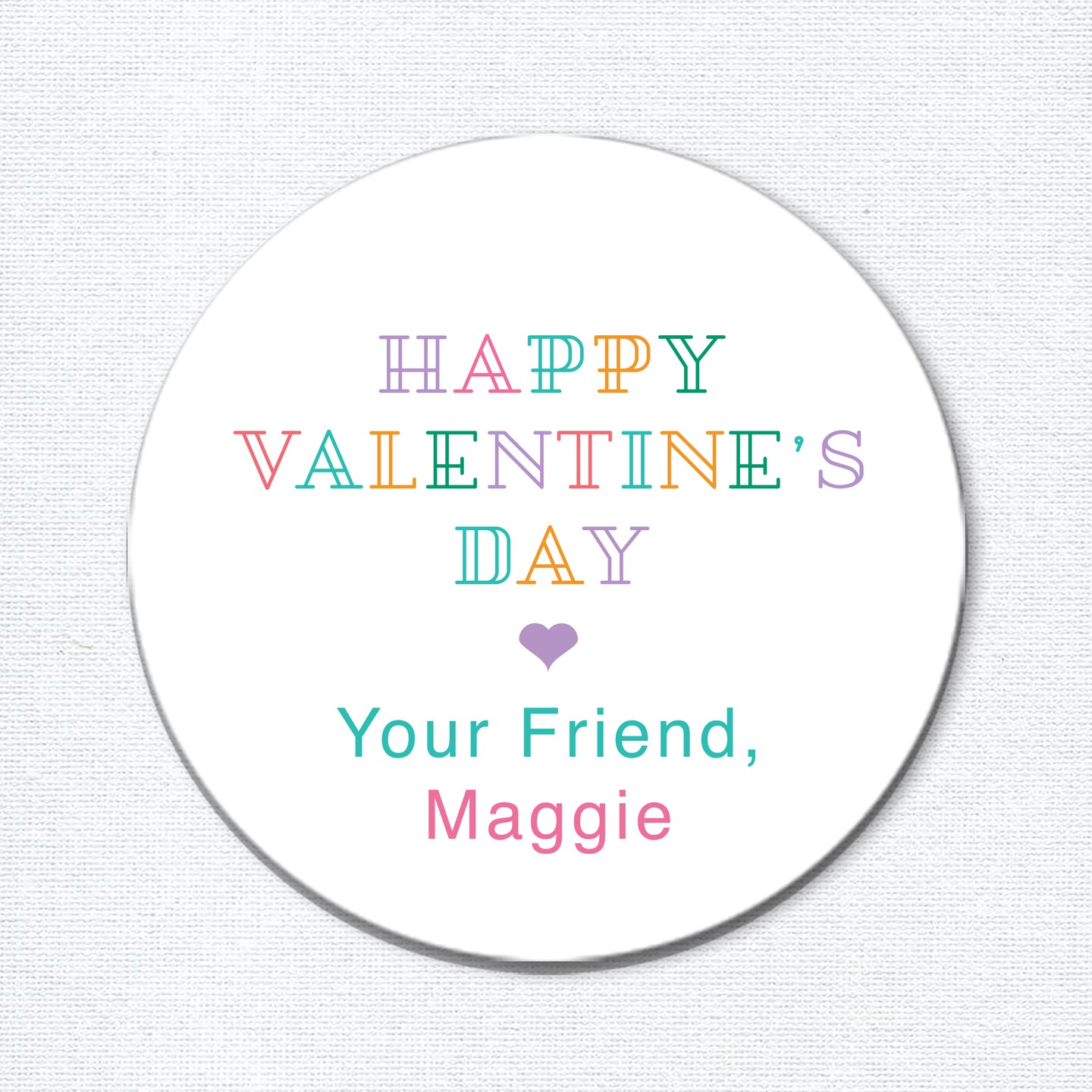 Custom Happy Valentine's Day Stickers, Personalized Kids Valentines for ...