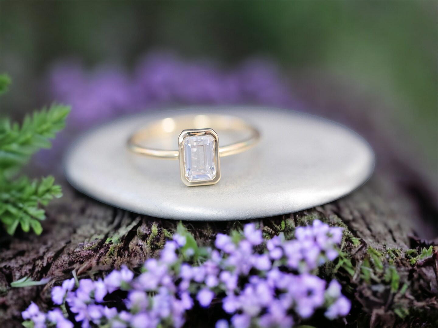 Cremation Ring for Ashes • The “Cher” Ring • 4x6mm Emerald Cut ...