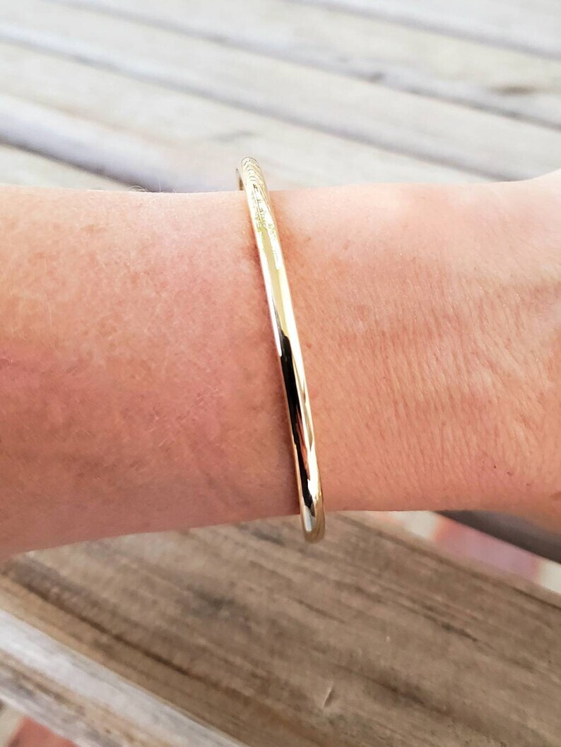 Half Round Jewelers Brass, Bronze, or Copper Bangle Bracelet, Create Your Set of Adjustable Boho ...