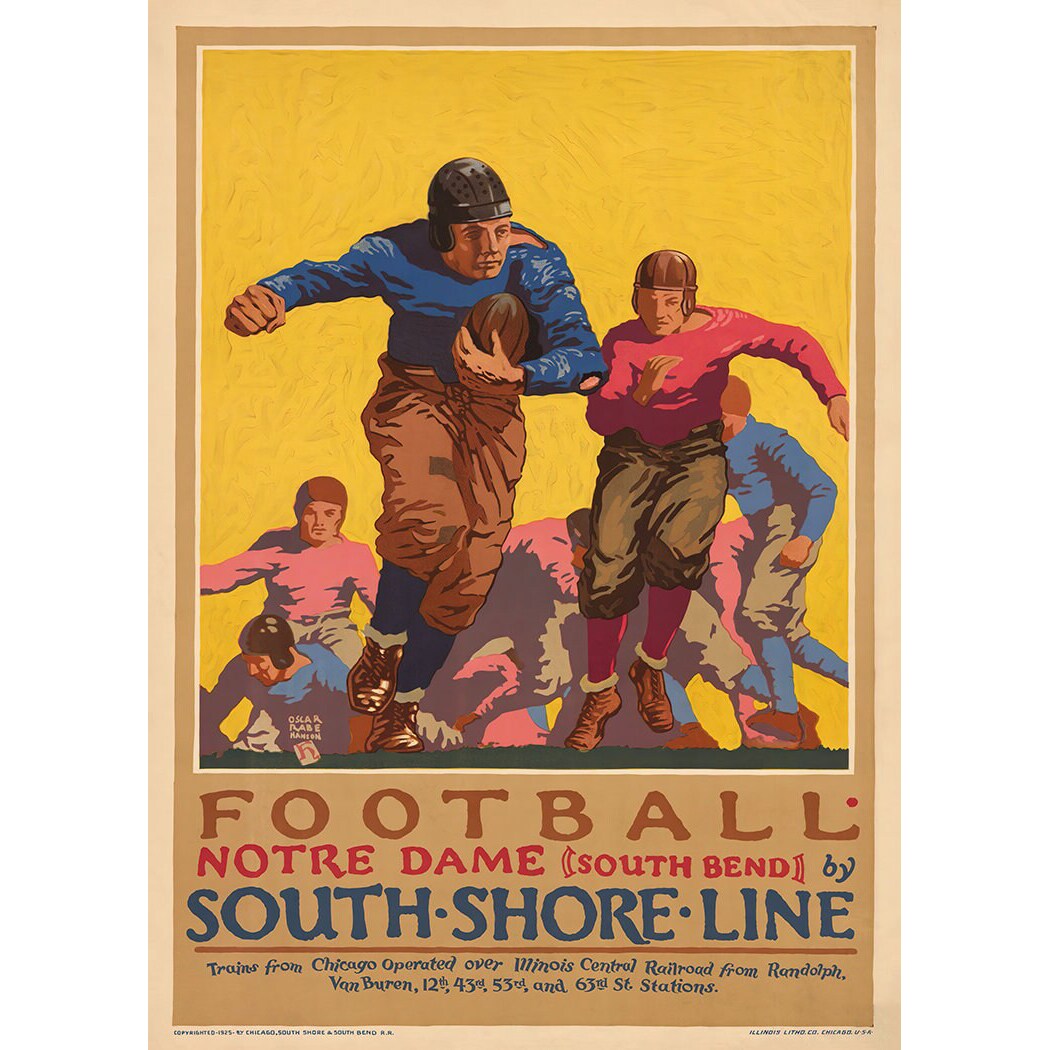 1925 Notre Dame Football Poster - Vintage Poster Prints | MakerPlace by ...