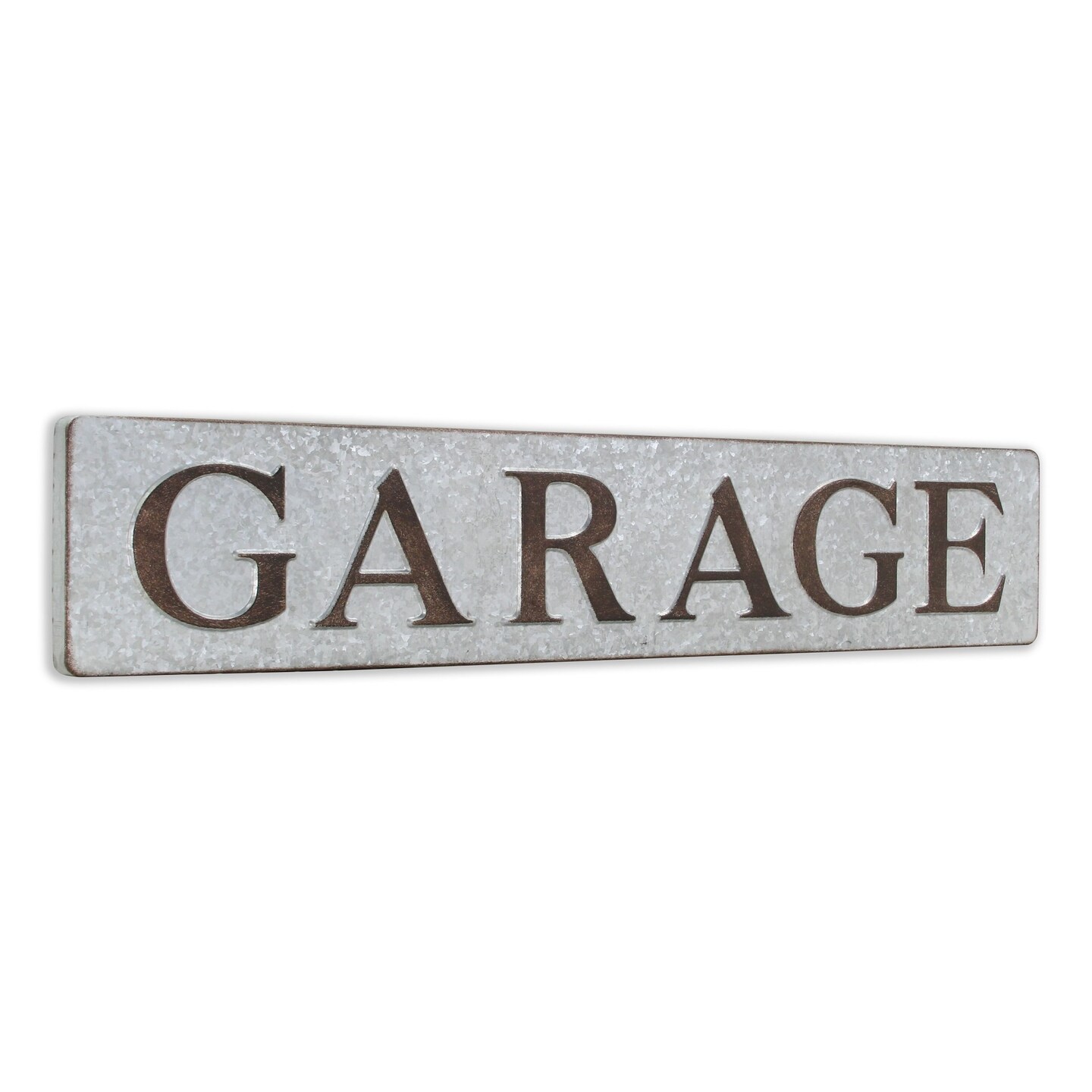 Contemporary Home Living 36.25" Silver and Brown Garage Rectangular ...