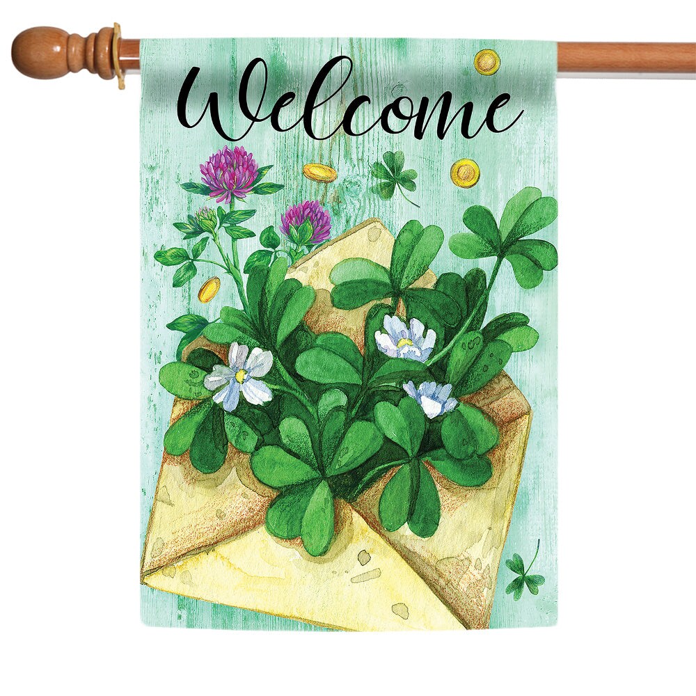 Lucky Clover Welcome Decorative St Pats Double Sided Flag | Michaels