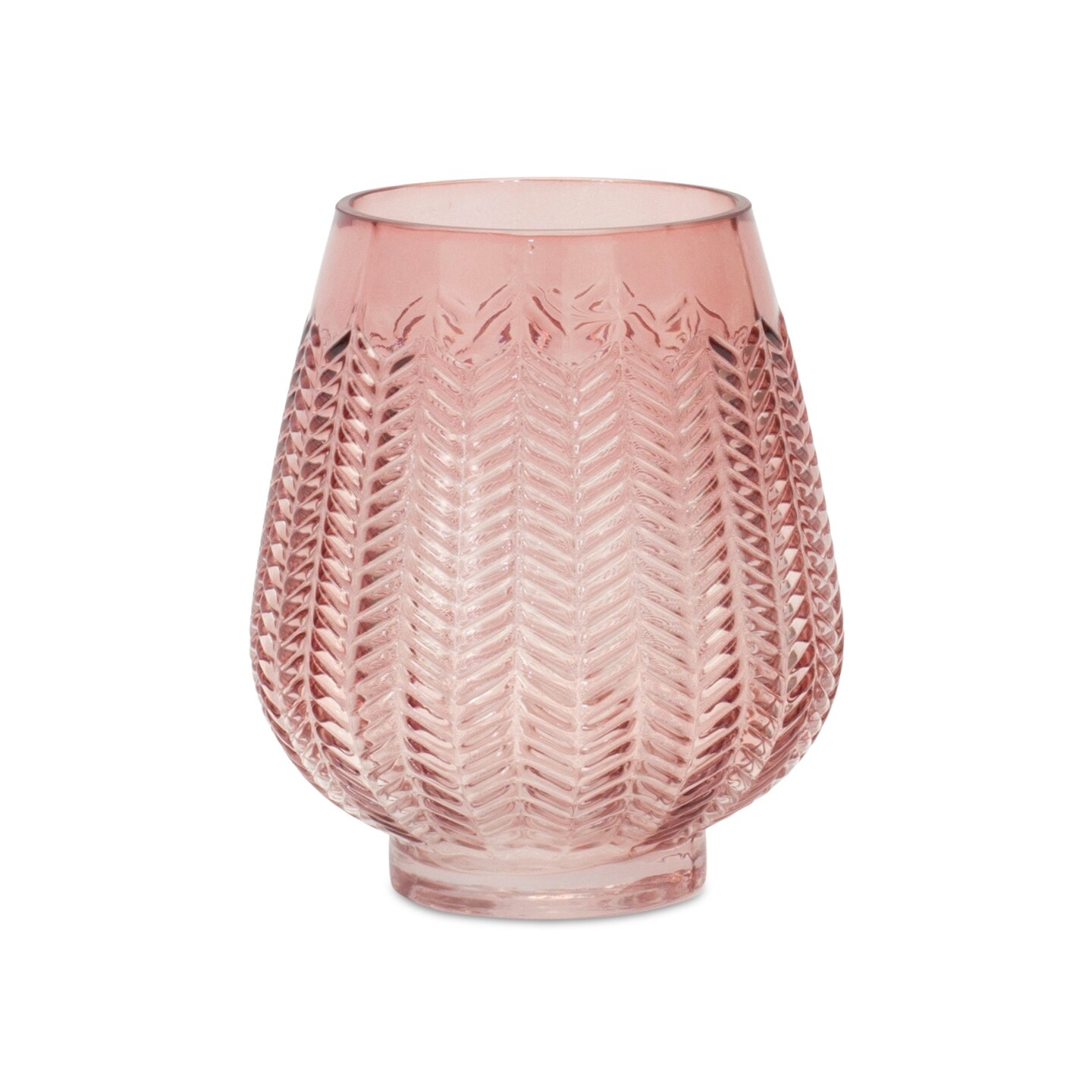 Melrose 6" Pink Textured Semi Transparent Glass Vase | Michaels