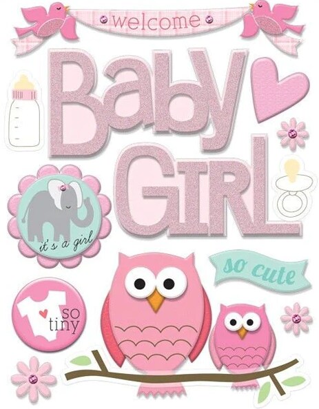Me & My Big Ideas Welcome Baby Girl Dimensional Stickers | Michaels