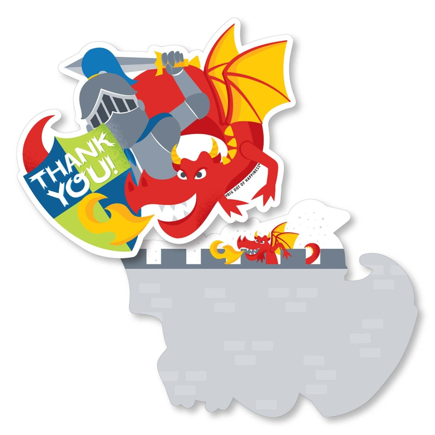 Big Dot of Happiness Calling All Knights and Dragons - Shaped Thank You ...
