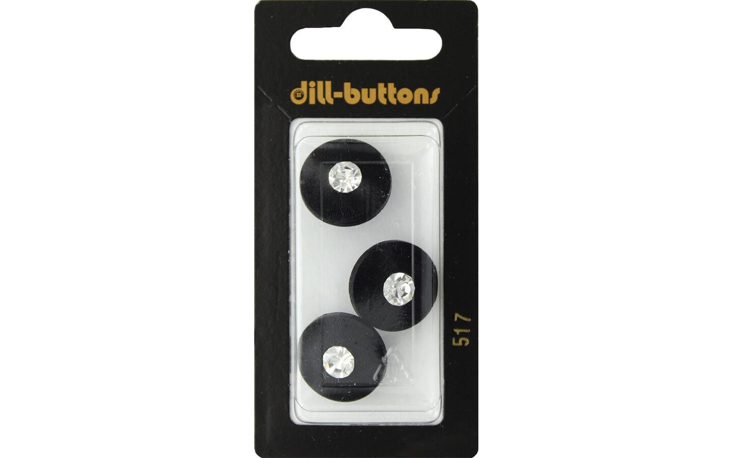 Dill Buttons 18mm 3pc Shank Black Round W/Gem | Michaels
