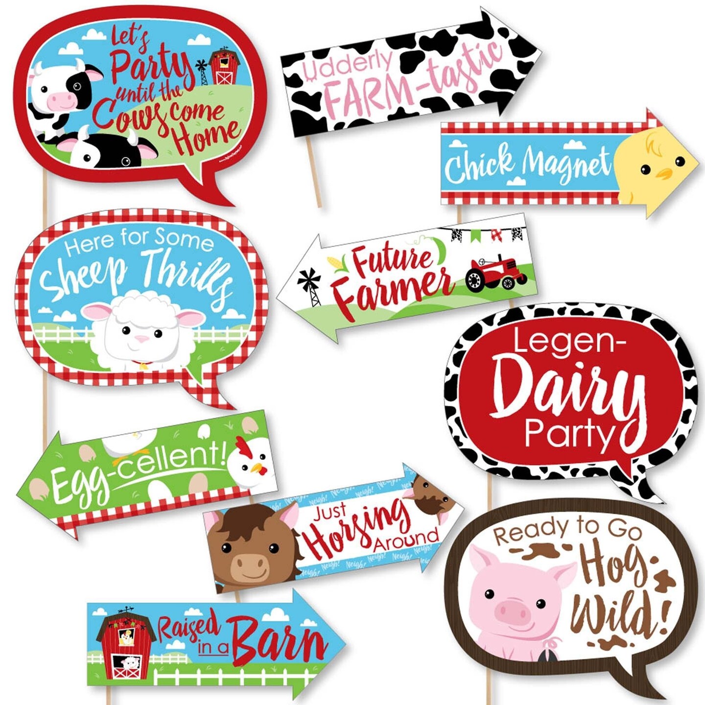 Big Dot of Happiness Funny Farm Animals - Baby Shower or Birthday Party ...