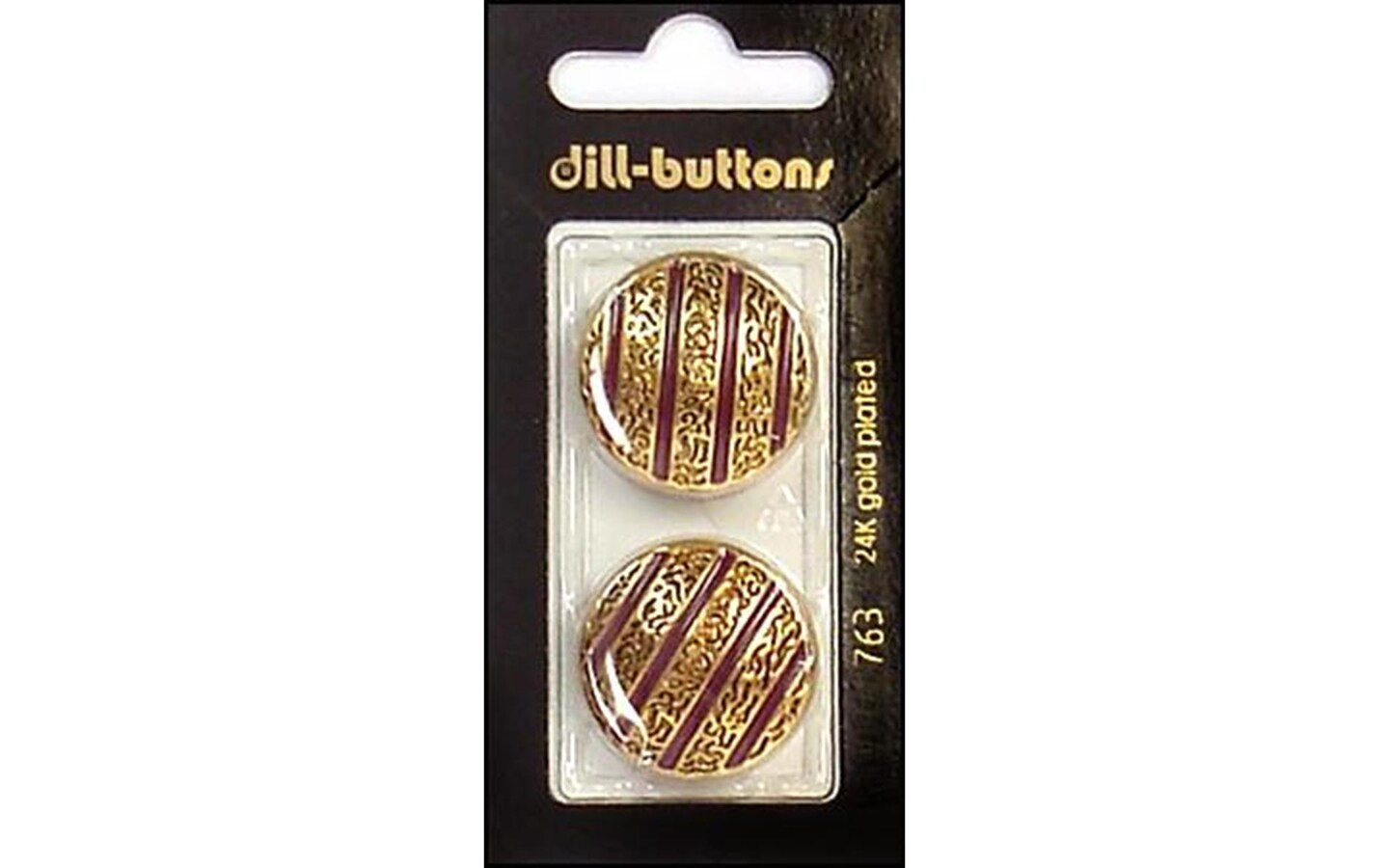 Dill Buttons 25mm 2pc Shank Enamel Wine Red/Gold | Michaels