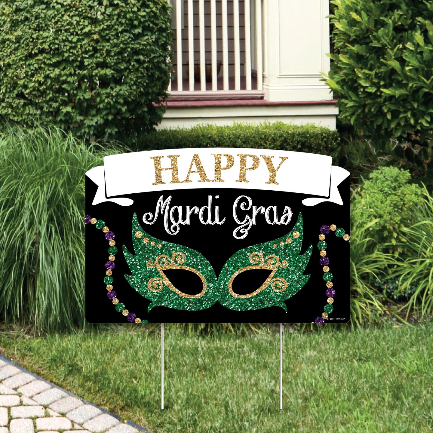 Big Dot of Happiness Mardi Gras - Masquerade Party Yard Sign Lawn ...