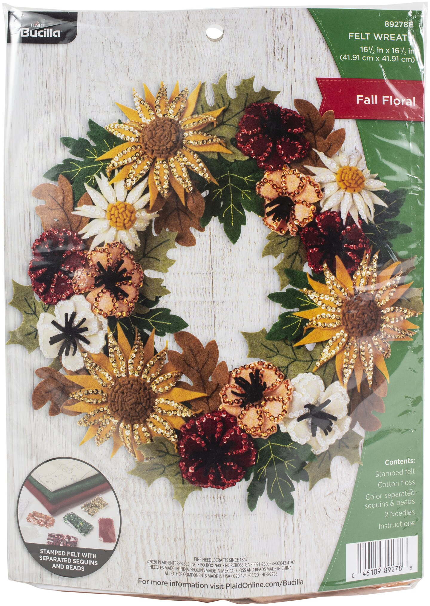Bucilla Felt Wreath Applique Kit 16 Bucilla Felt Wreath Applique Kit 16