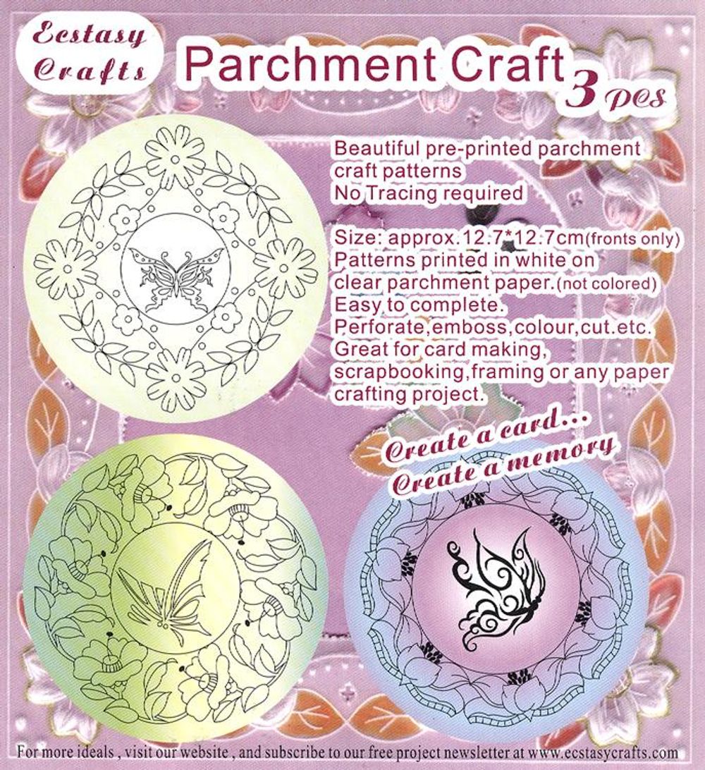 Ecstasy Crafts 3 Parchment Patterns -Flowers & Butterflies | Michaels