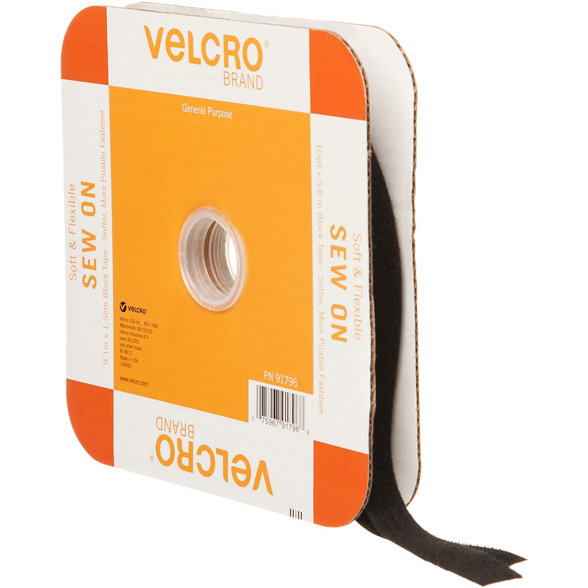 Velcro(R) Brand Sew-On Soft & Flexible Tape .625"X30'-Black | Michaels