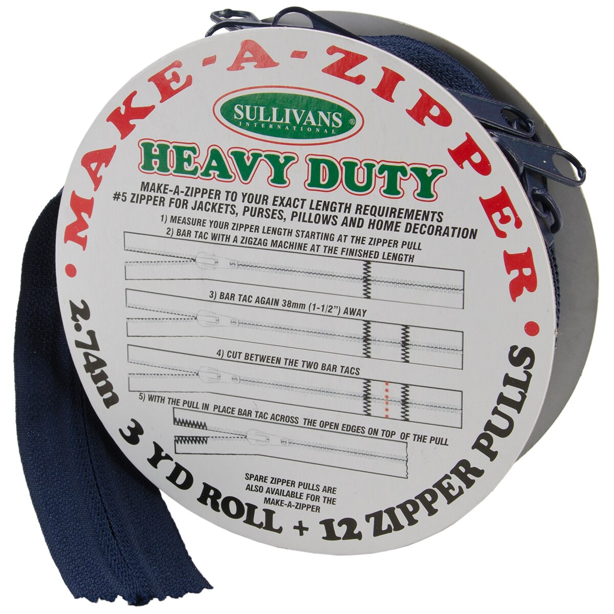 Sullivans Make-A-Zipper Kit Heavy-Duty 3Yd-Navy | Michaels