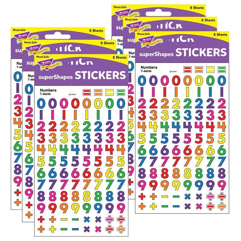 Numbers superShapes Stickers, 800 Per Pack, 6 Packs | Michaels