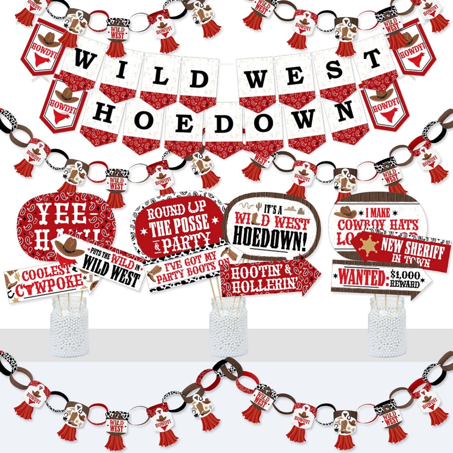 Big Dot of Happiness Western Hoedown - Banner and Photo Booth ...