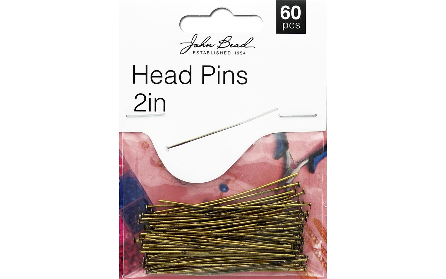 John Bead MHF Head Pin 2" 20ga A Gold 60pc | Michaels