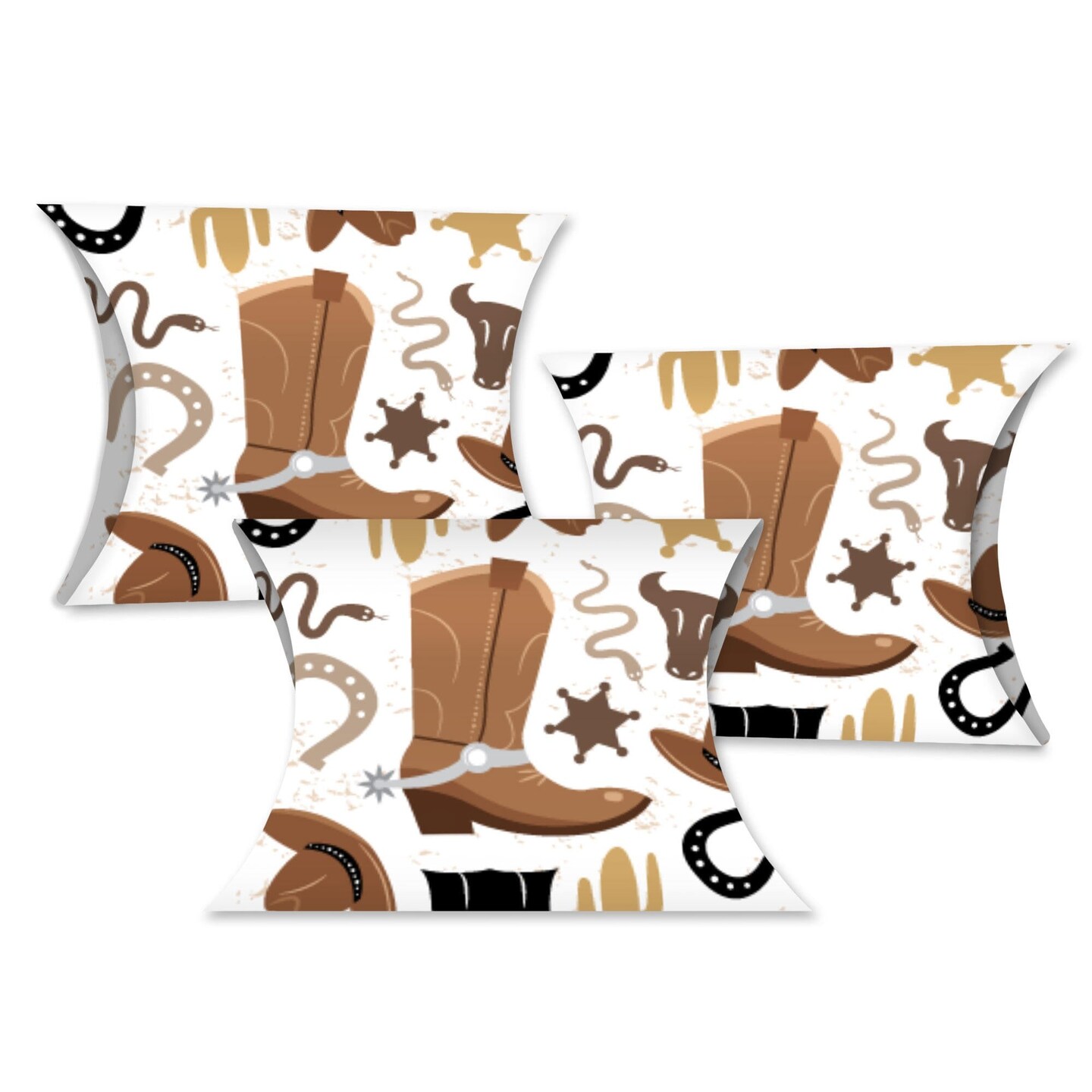 Big Dot of Happiness Western Hoedown - Favor Gift Boxes - Wild West ...