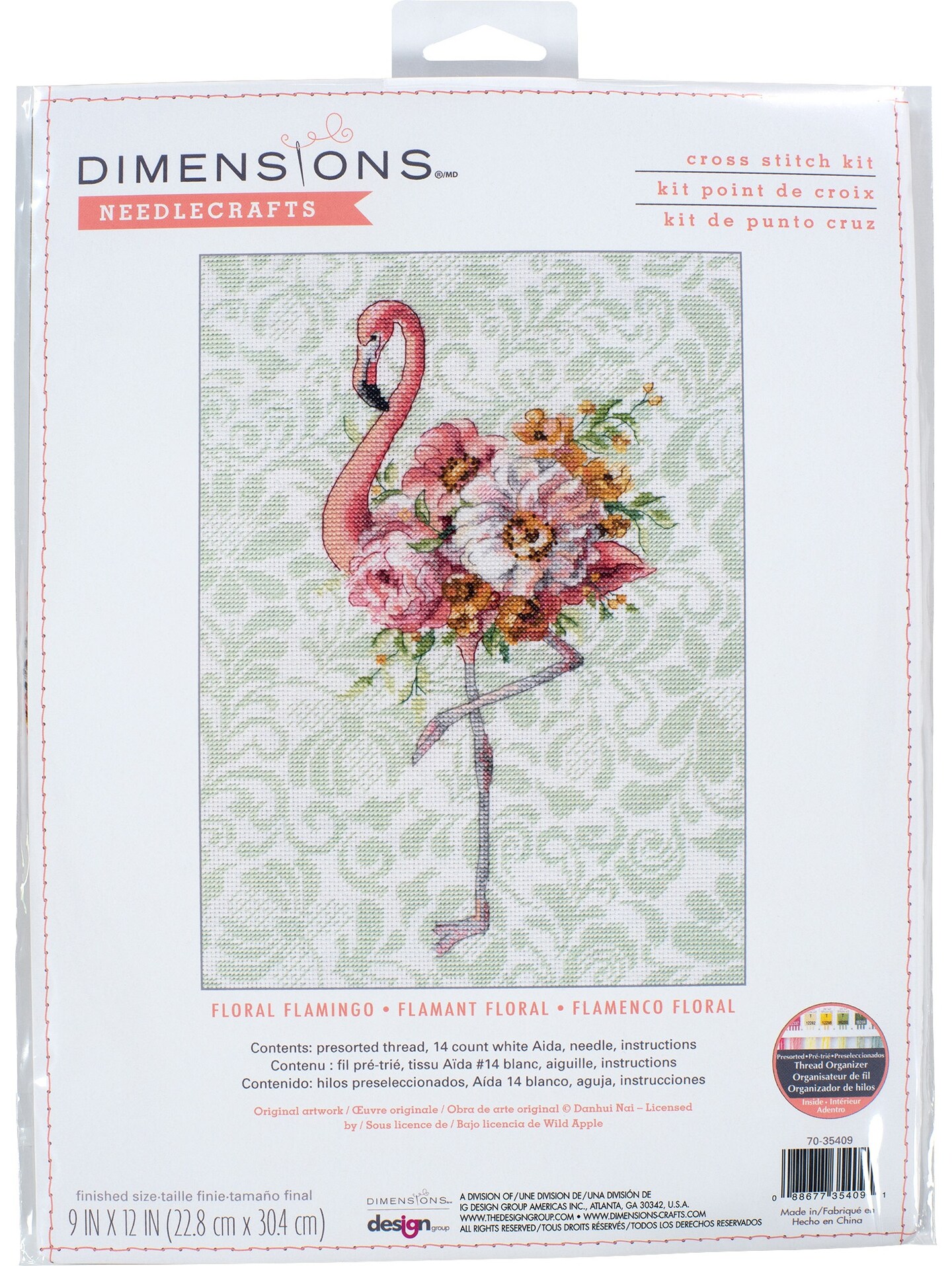 Dimensions Counted Cross Stitch Kit 9"X12"-Floral Flamingo | Michaels