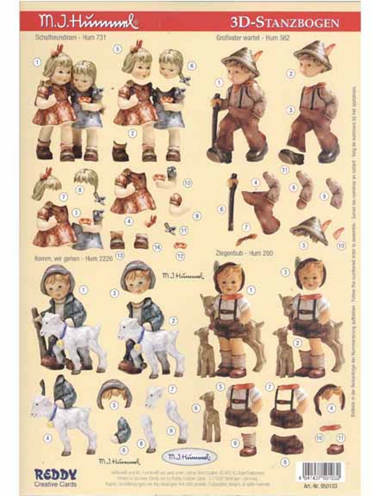 Reddy Creative Cards 3D Hummel step by step School Friends | Michaels