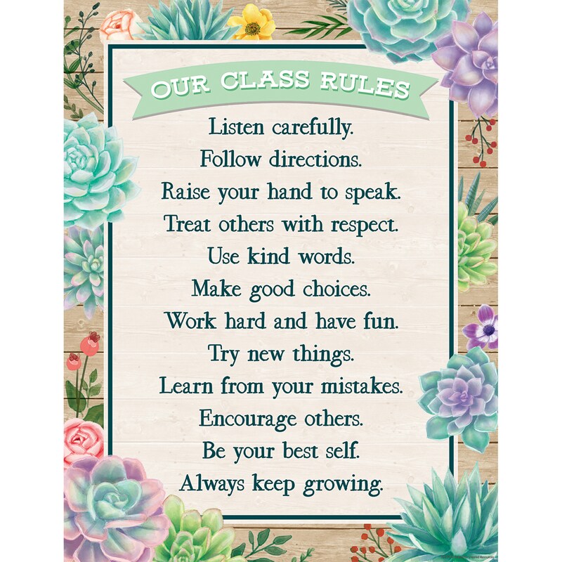 Rustic Bloom Our Class Rules Chart | Michaels