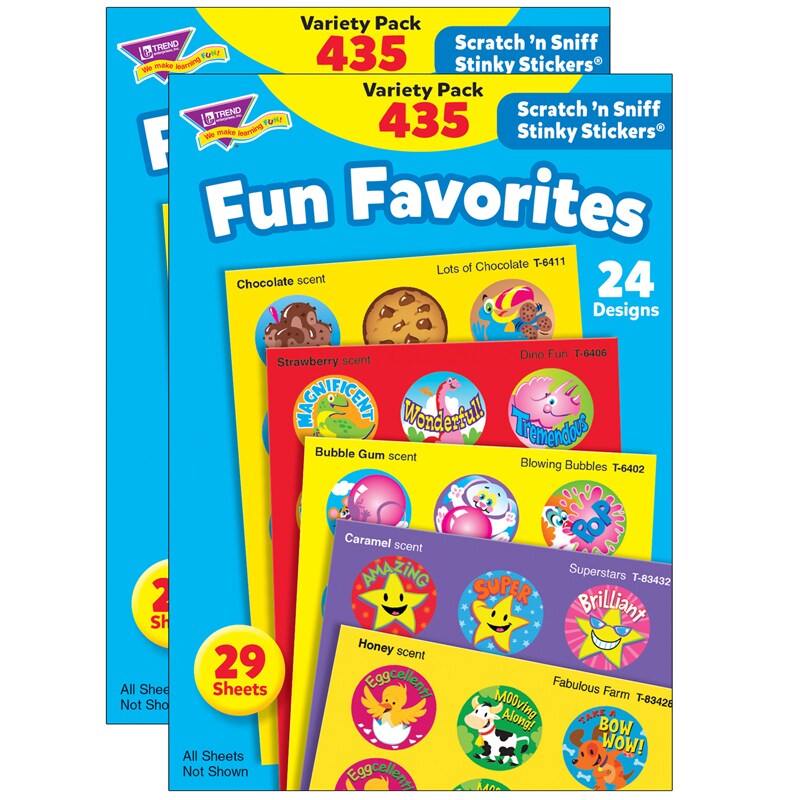 Fun Favorites Stinky Stickers® Variety Pack, 435 Per Pack, 2 Packs ...