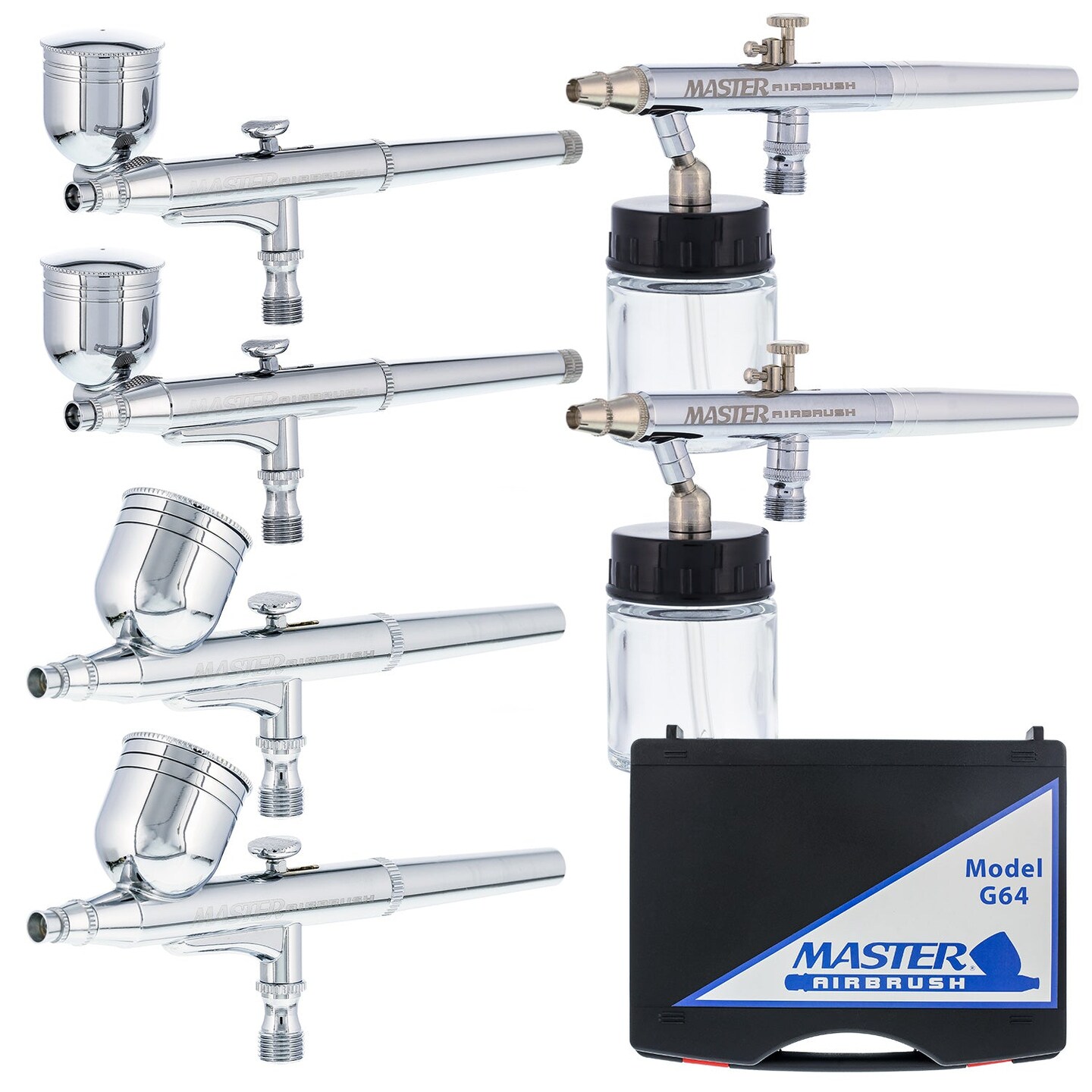 Master G64 Studio Airbrush Set with 6 Different Airbrush Models (2 ...