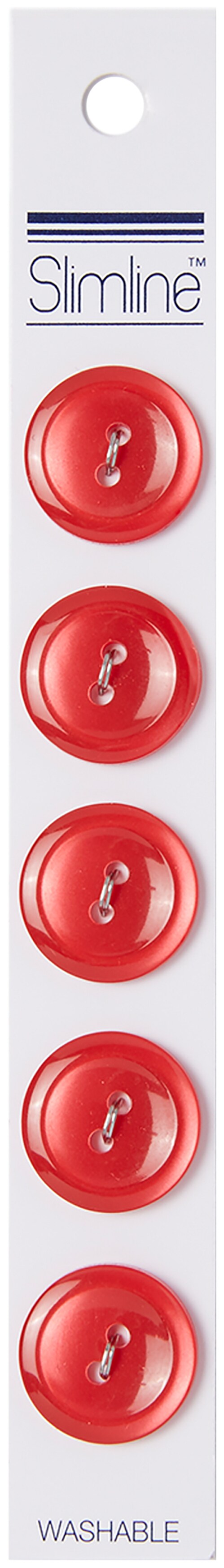 Slimline Buttons Series 1-Red 2-Hole 3/4" 5/Pkg | Michaels