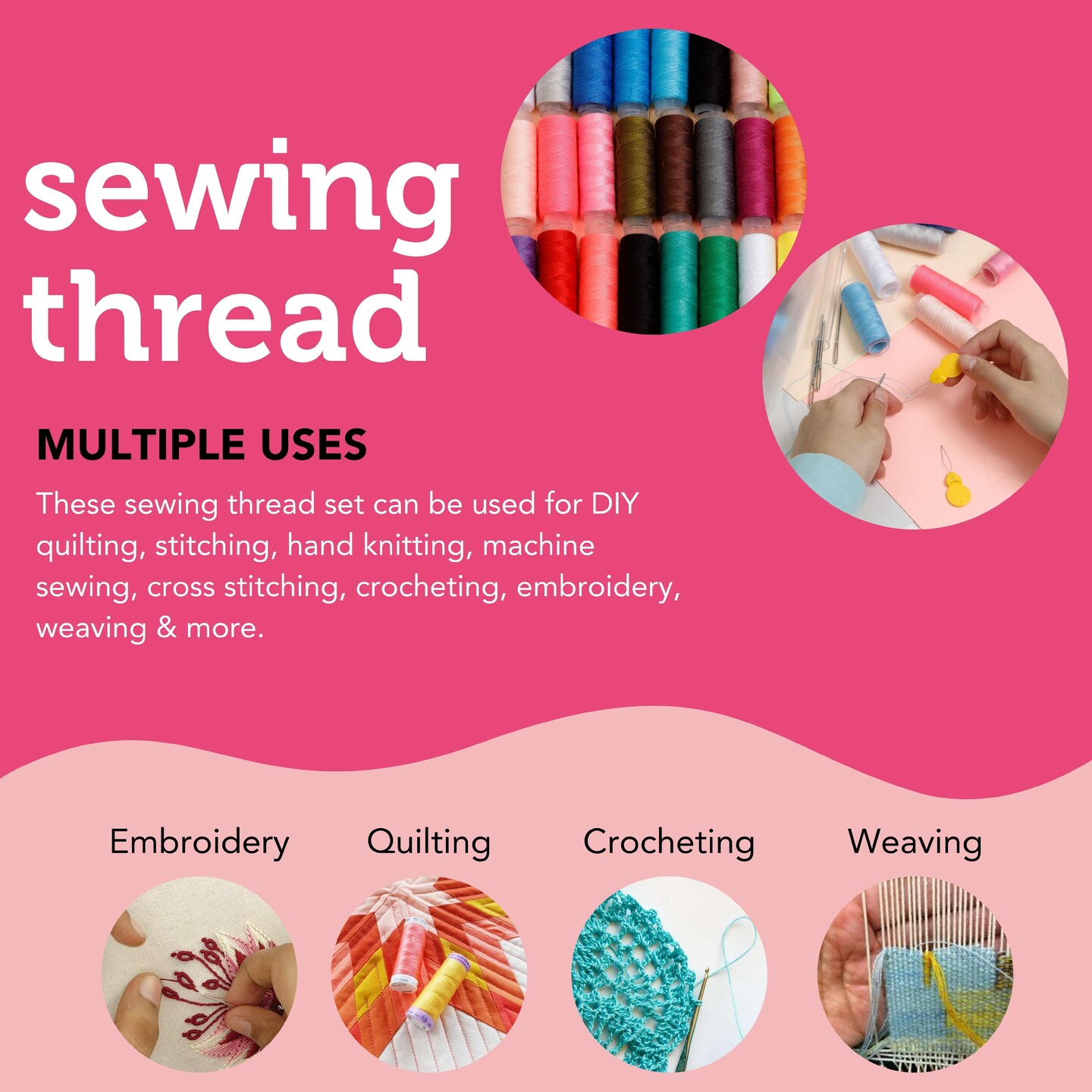 Incraftables Sewing Thread Assortment (24 Threads Set). Best Quality ...