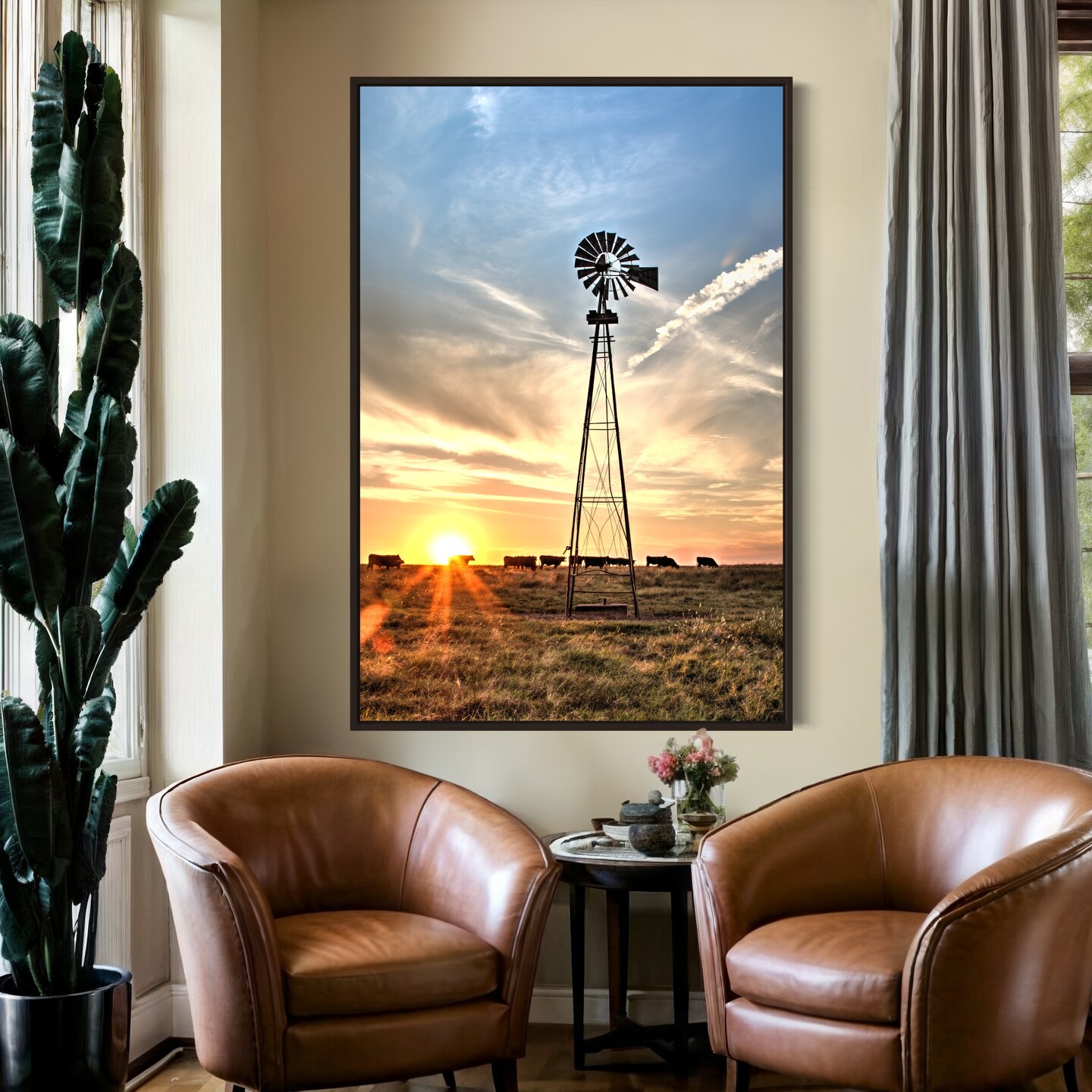 Old Windmill Canvas Photo Print - Rustic Windmill Art - Black Angus ...